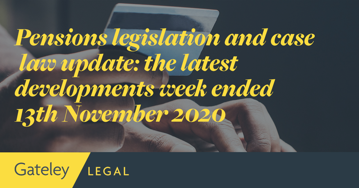 Pensions legislation and case law update: the latest developments week ...
