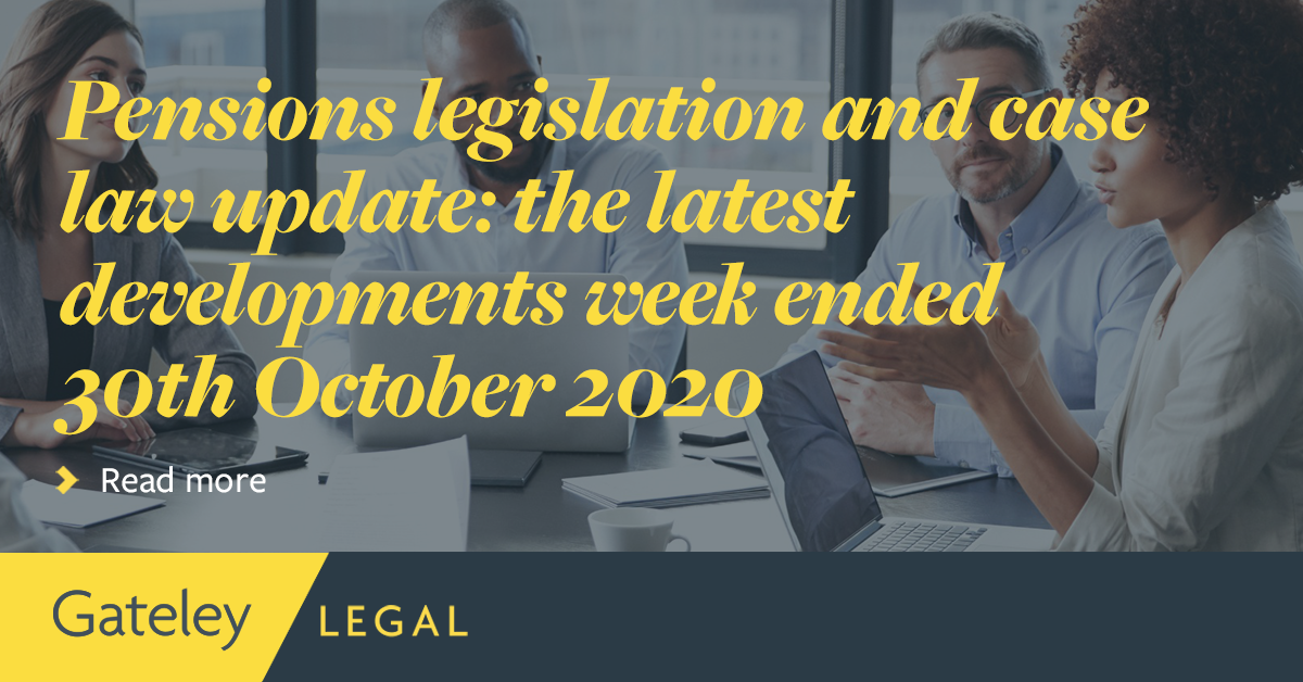 Pensions legislation and case law update: the latest developments week ...