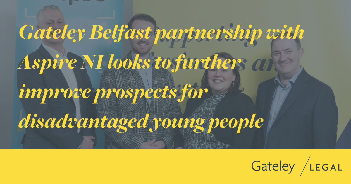 Gateley Belfast partnership with Aspire NI to continue - News - Gateley