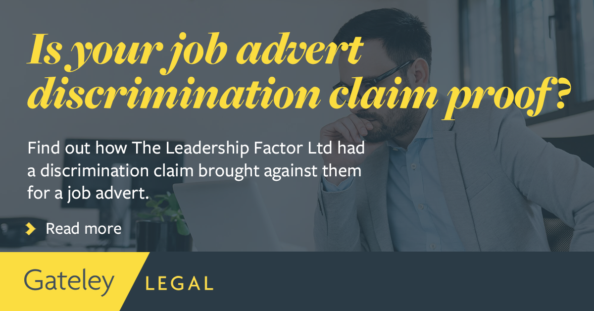 Adverts and discrimination claims - Articles - Gateley