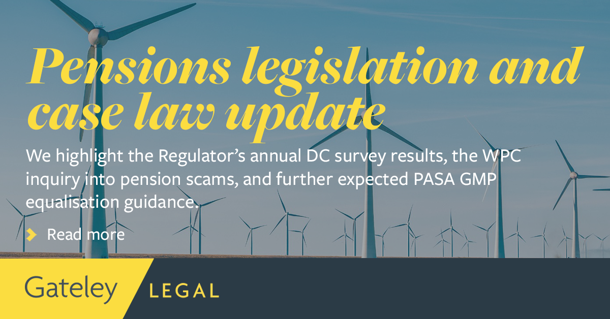 Pensions legislation and case law update: the latest developments week ...