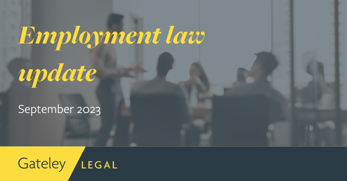 Employment law update: September 2023 - Articles - Gateley