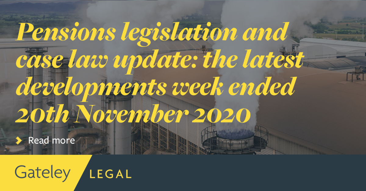 Pensions legislation and case law update: the latest developments week ...
