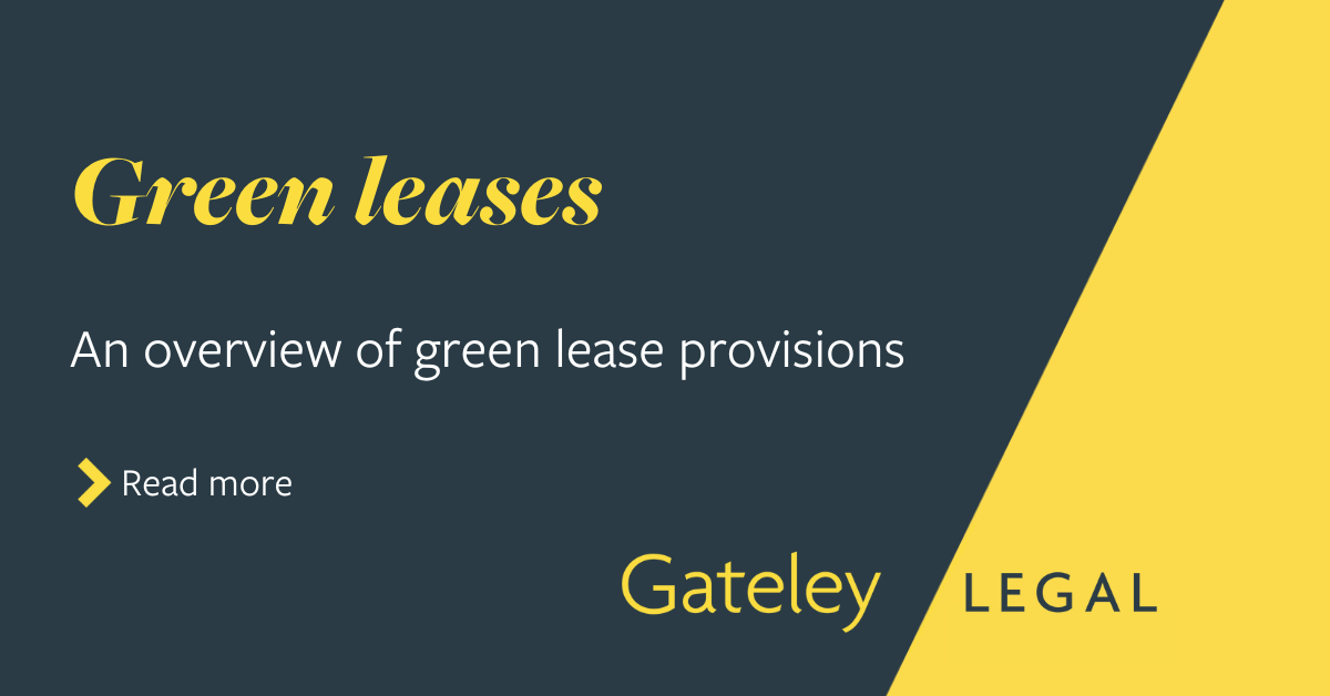 Green leases: an overview of green lease provisions - Articles - Gateley