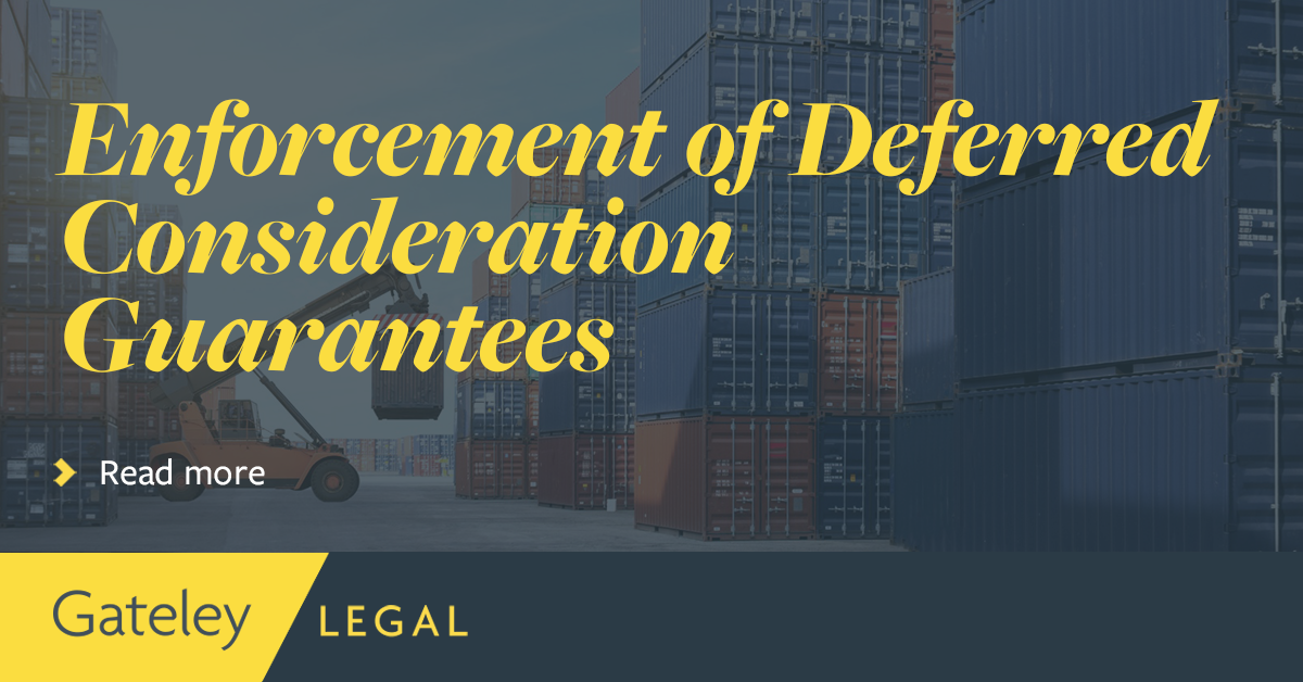 Enforcement of Deferred Consideration Guarantees: instrument construed ...