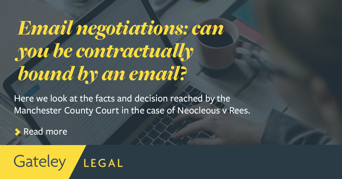 Email negotiations: can you be contractually bound by an email ...