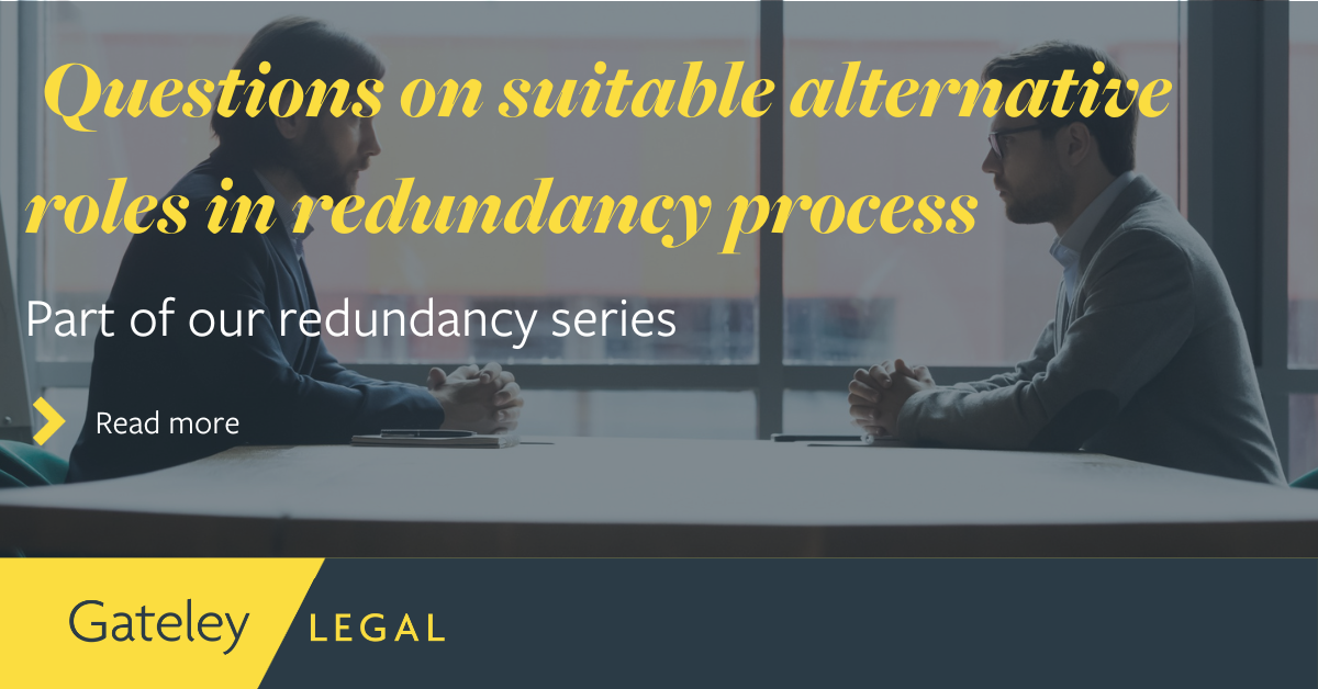 Redundancy series: Questions on suitable alternative roles in ...