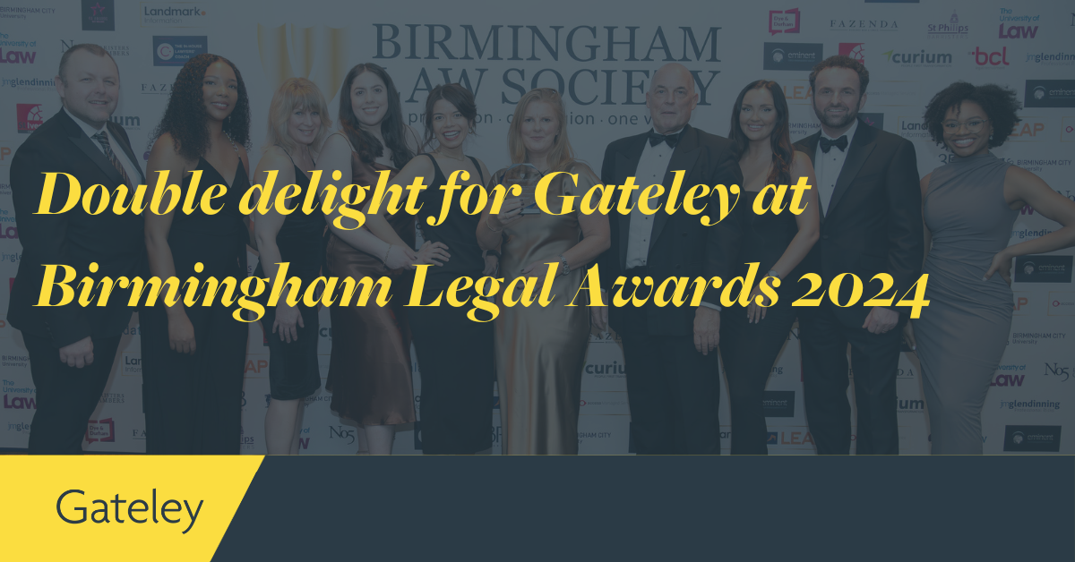 Double delight for Gateley Legal at Birmingham Legal Awards 2024 - News ...
