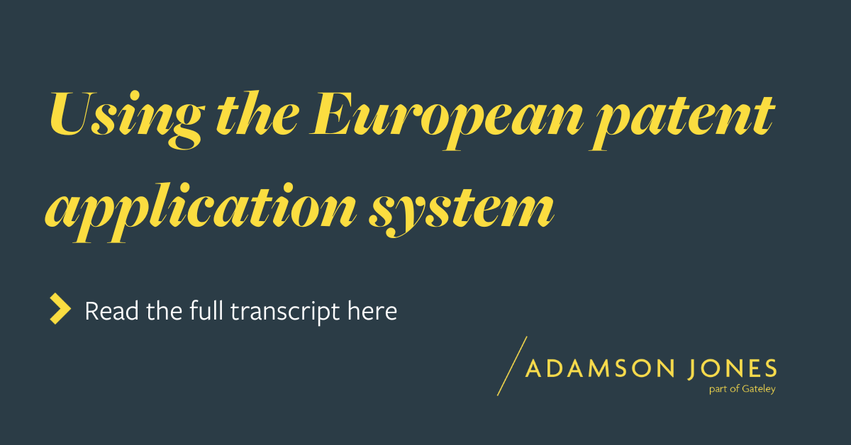 Using the European patent application system - Articles - Gateley
